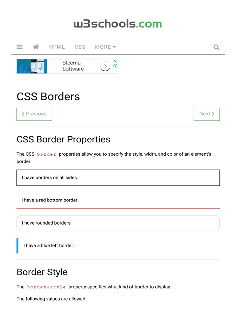 CSS Borders | PDF | Visual Perception | Computer File Formats