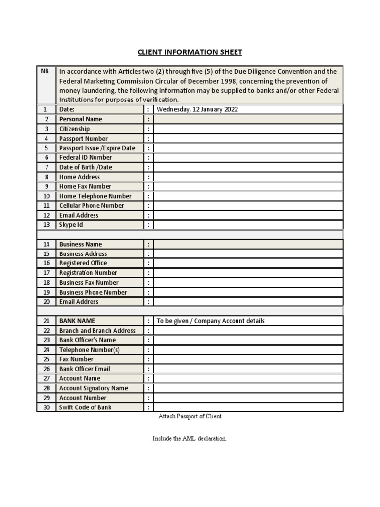 CIS Simple Form | PDF