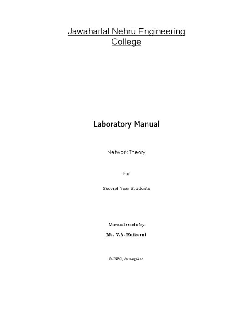 Jawaharlal Nehru Engineering College: Laboratory Manual | PDF | Series ...