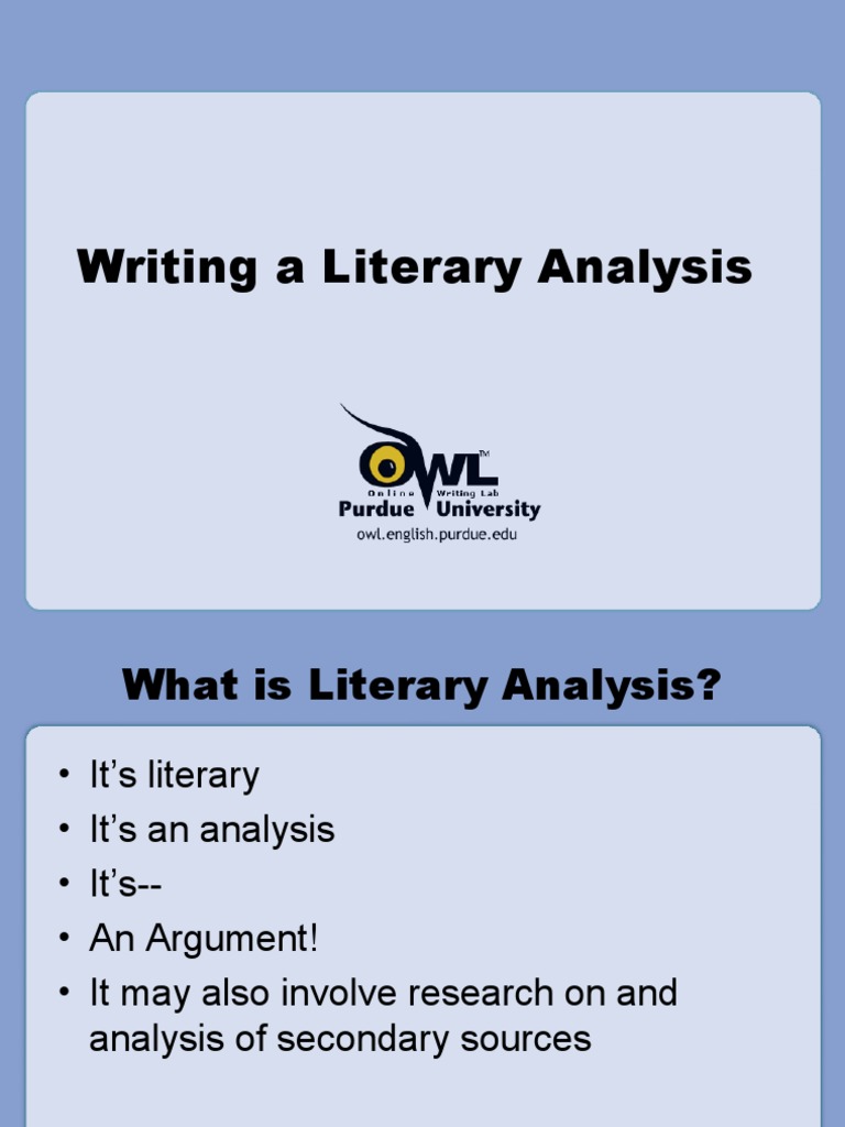 Guide to Writing Literary Analysis | PDF | Literary Criticism | Concept