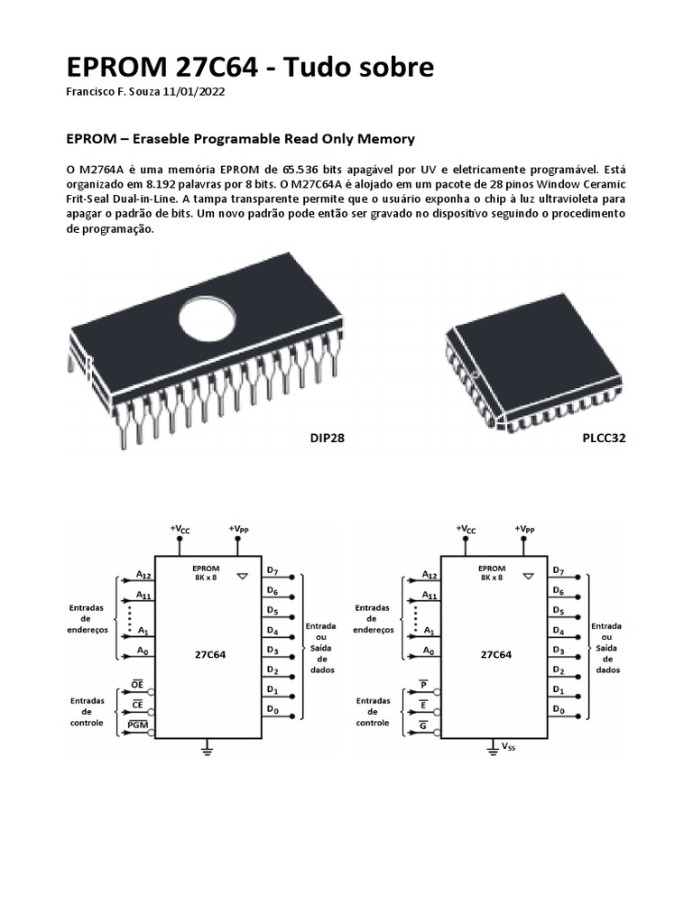 EPROM 27C64: Características, especificações, programação e operação de ...