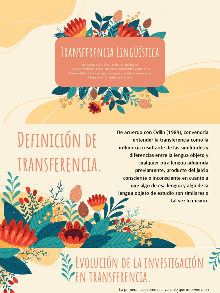Transferencia Limguistica | PDF | Aprendizaje | Lingüística