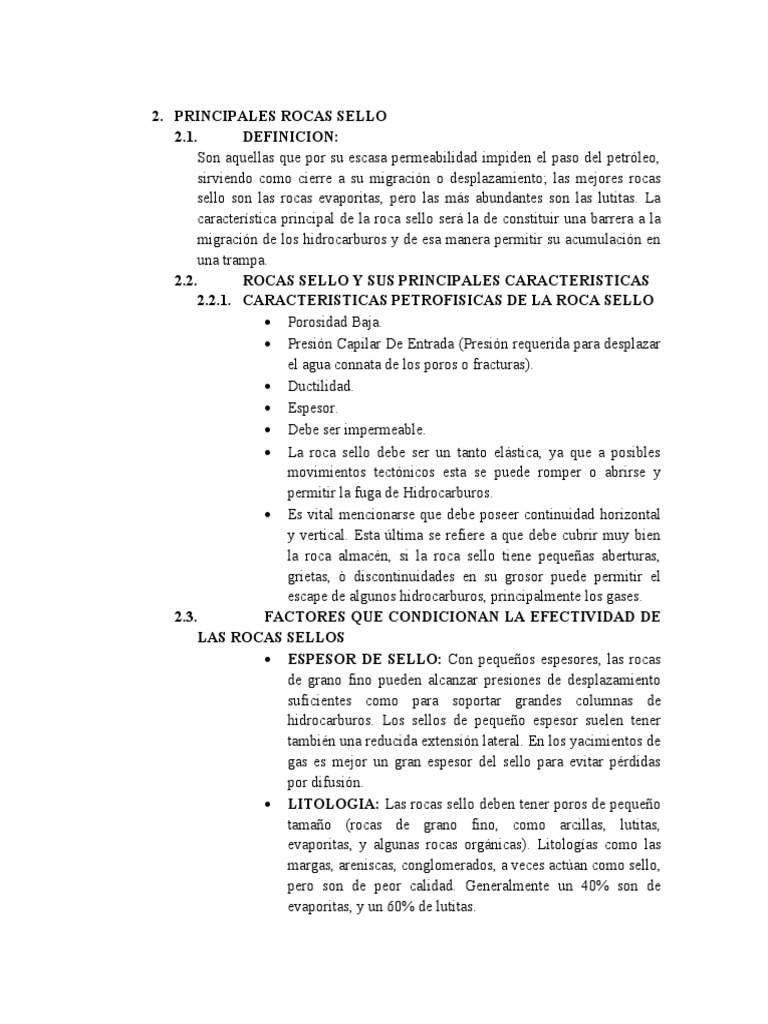 Características de Rocas Sello en Hidrocarburos | PDF | Yeso | Roca ...