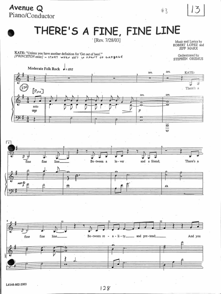 Fine, Fine Line Sheet Music | PDF