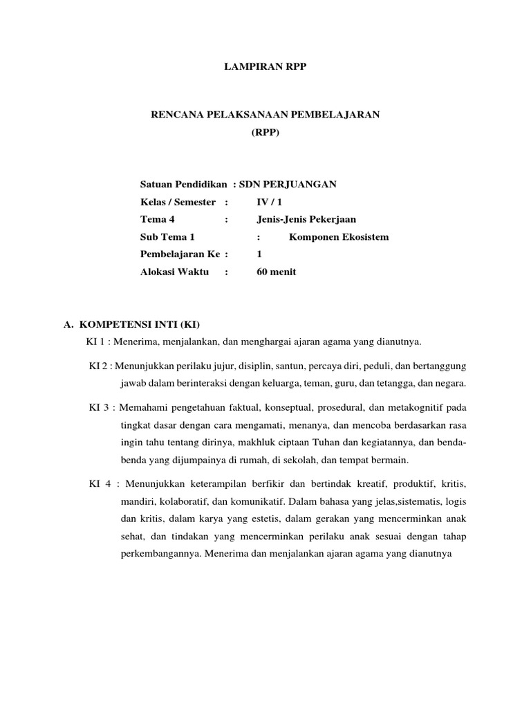 Lampiran RPP | PDF