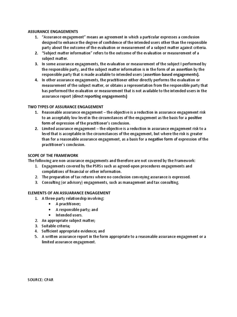 Assurance Engagements | Download Free PDF | Evaluation | Risk