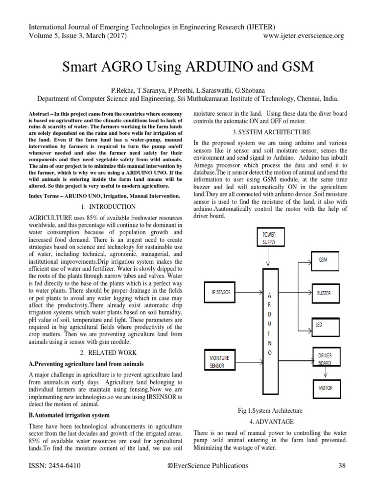 Smart AGRO Using ARDUINO and GSM | PDF | Infrared | Agriculture