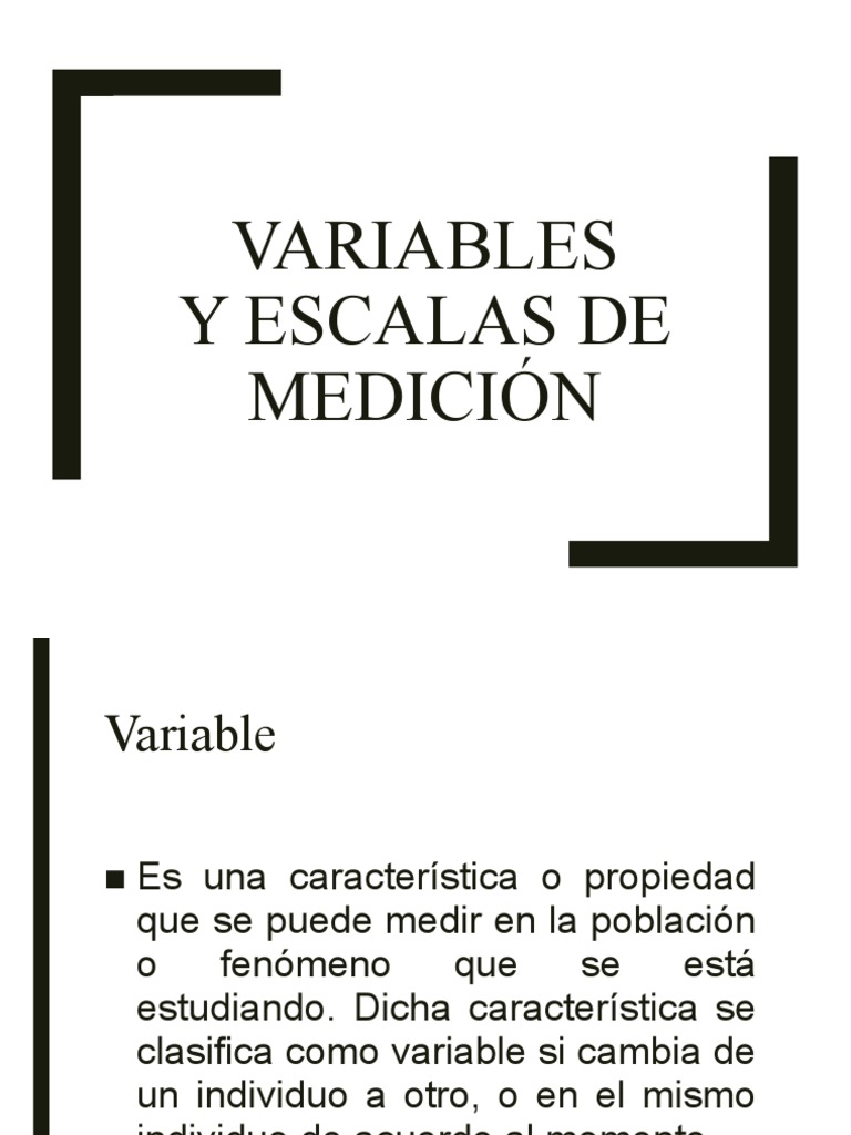 Variables Y Escalas De Medición Pdf Nivel De Medida