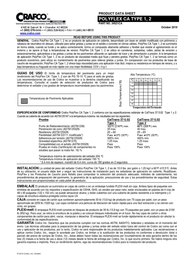 34521CA - Polyflex - Type-1-2 Spanish Rev 3 FINAL | PDF | Materiales ...