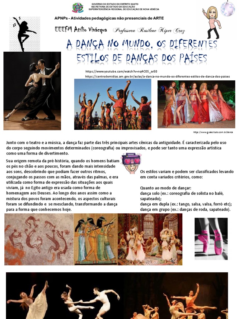 A Dança No Mundo Os Diferentes Estilos De Danças Pdf Danças Artes