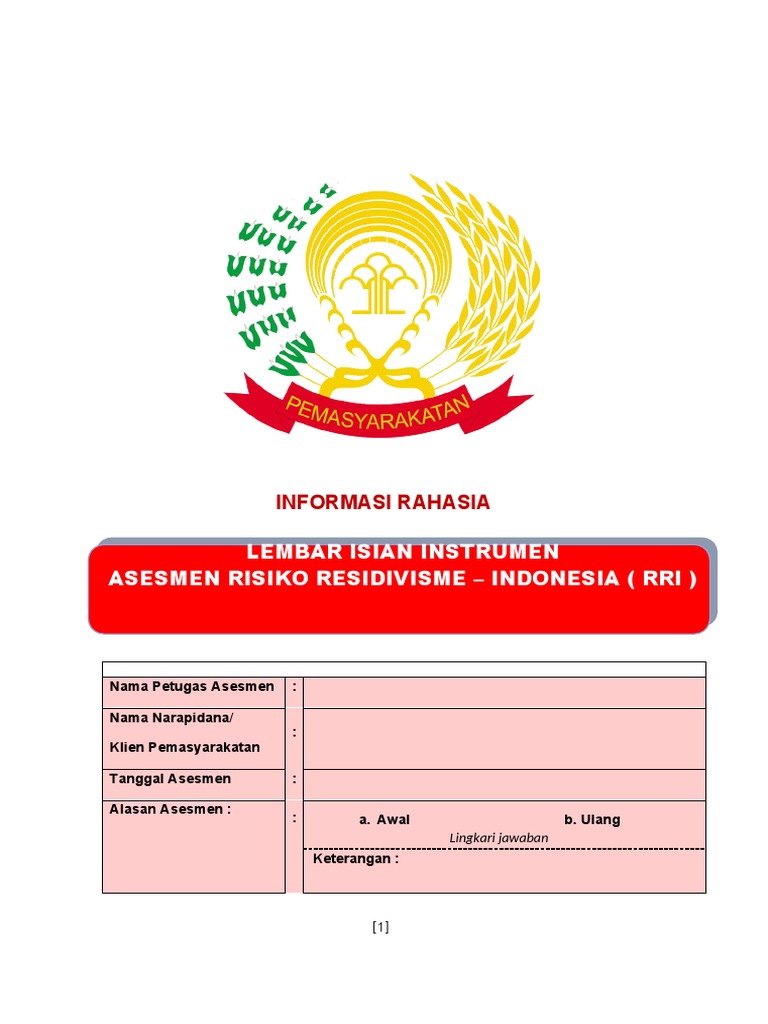 B. Doc Asesmen RRI Dan Kriminogenik | PDF