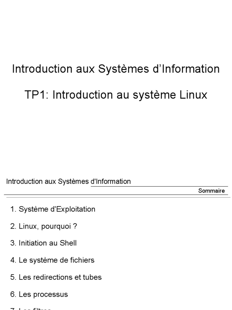 Intro Linux | PDF | Système d'exploitation | Linux
