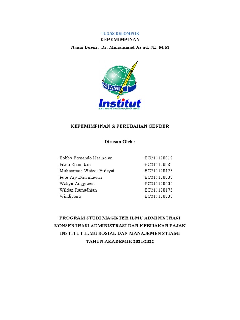 Kepemimpinan dan Gender dalam Organisasi | PDF