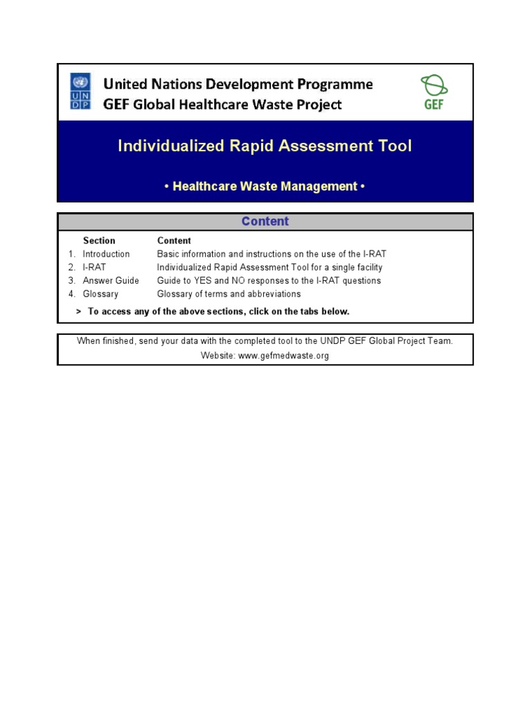 I-Rat May 2009 Undp Gef Project | PDF | Incineration | Health Care