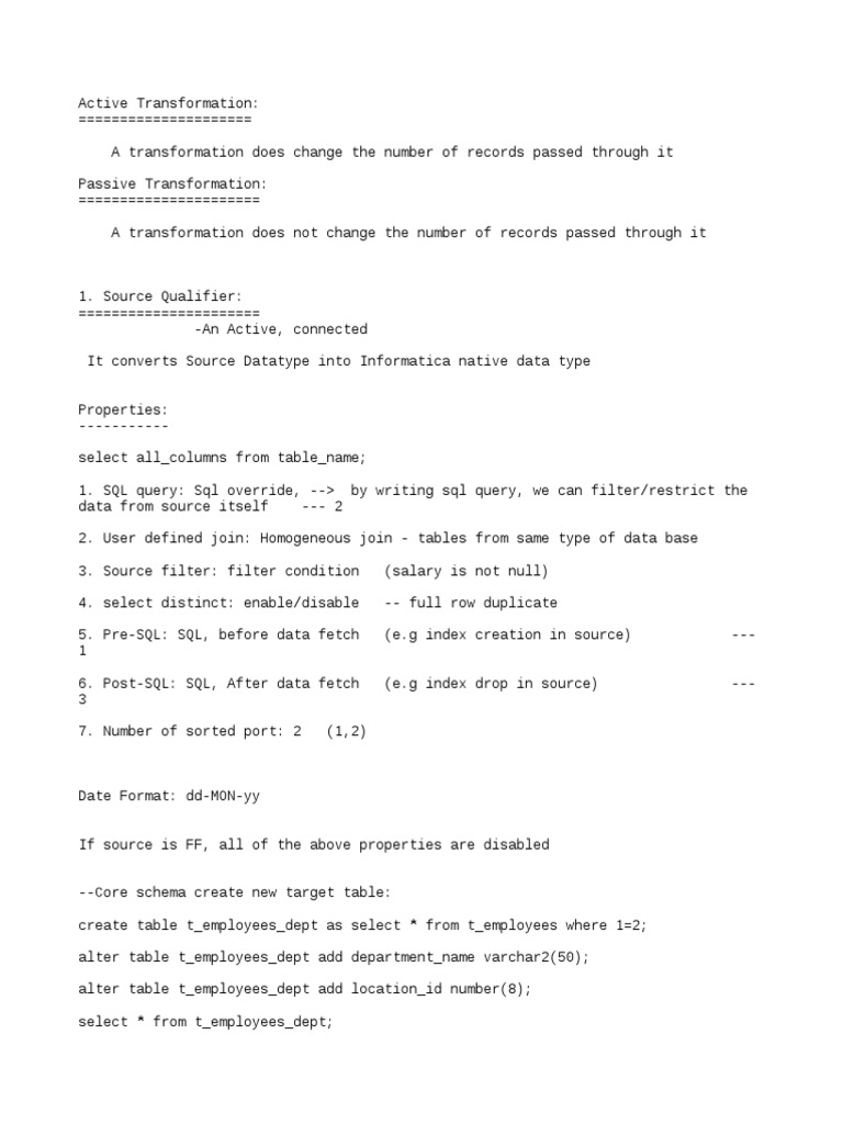 Transformation Notes | PDF | Table (Database) | Computer Science