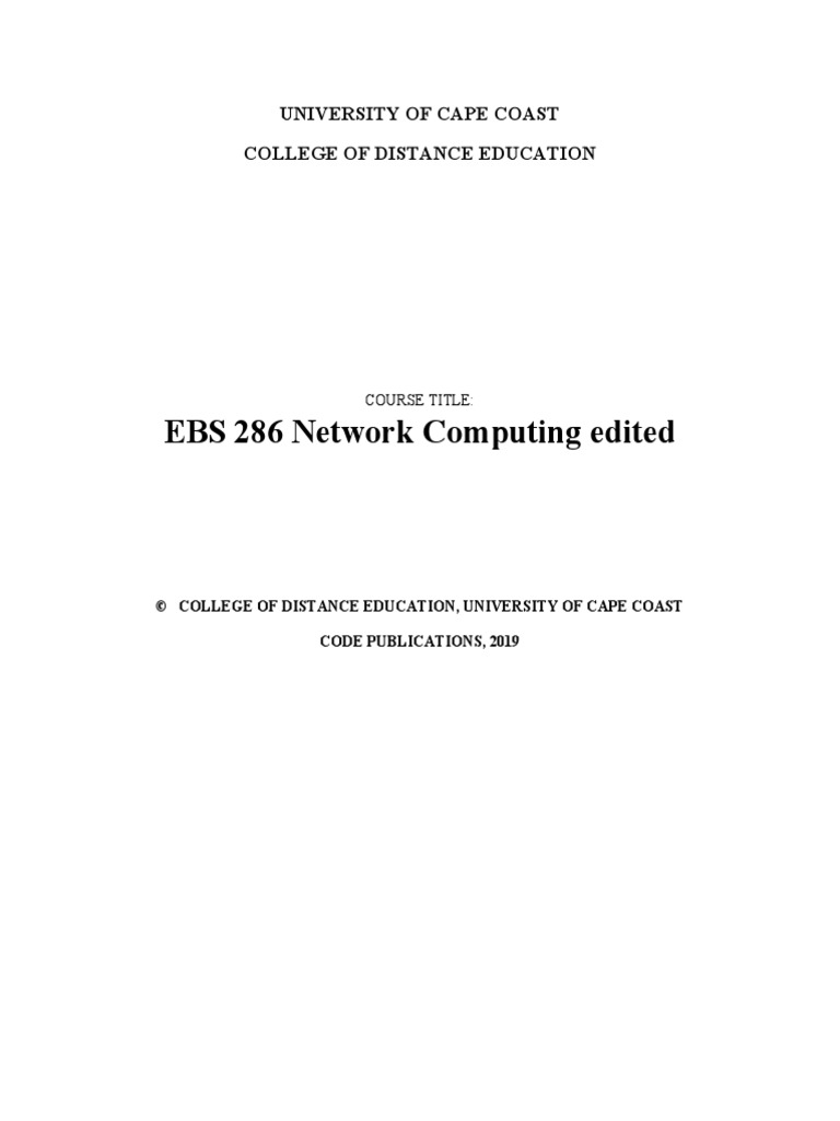 EBS 286 Network Computing Edited | PDF | Network Topology | Computer Network