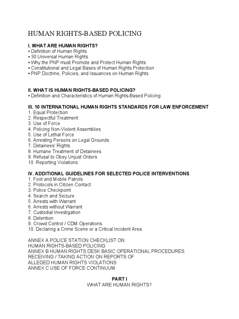Human Rights Based Policing | PDF | Human Rights | Rights
