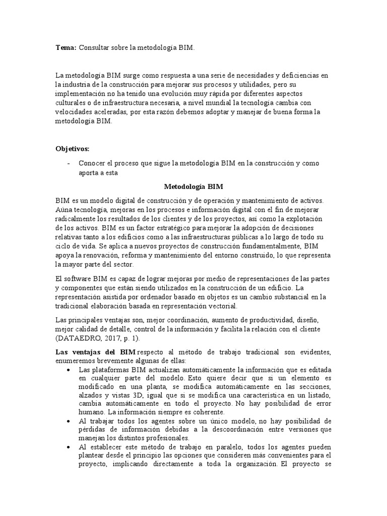 Metodología Bim | PDF | Información | Modelado de información de ...