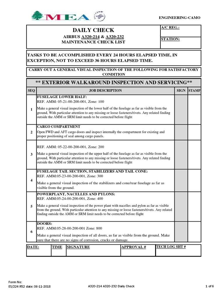 Daily Check: Exterior Walkaround Inspection and Servicing | PDF ...