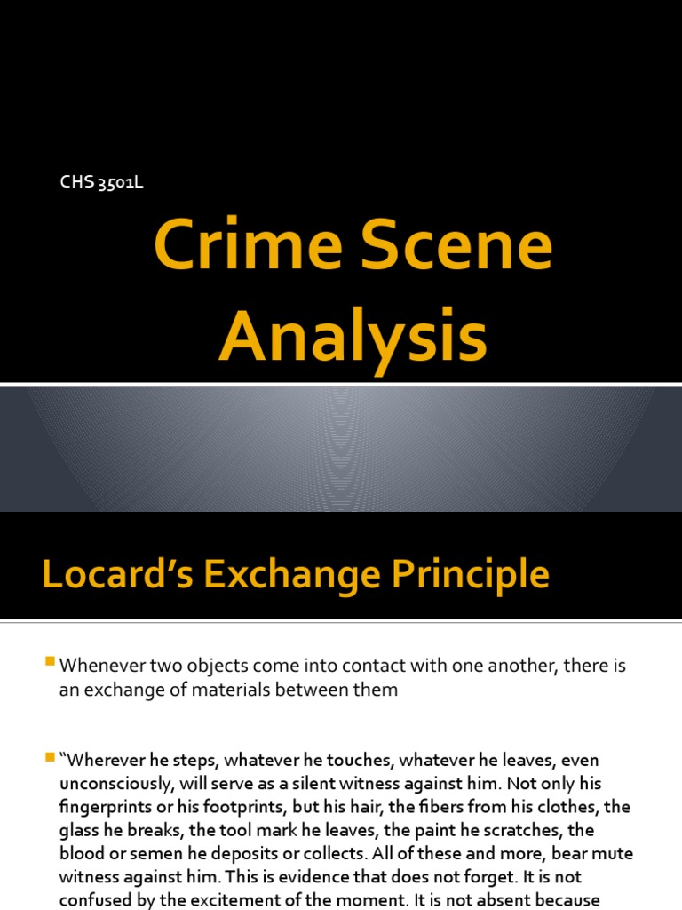 Crime Scene Analysis | PDF | Crime Scene