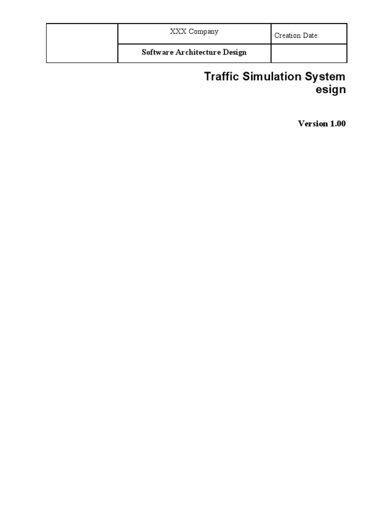 Traffic Simulation - Software Architecture Design | PDF | Use Case ...
