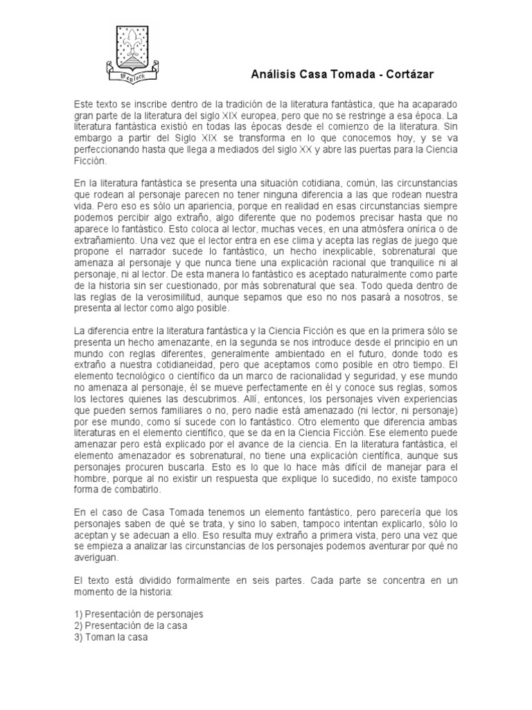 Análisis de "Casa Tomada" | PDF | Fantasía | Literatura de fantasía