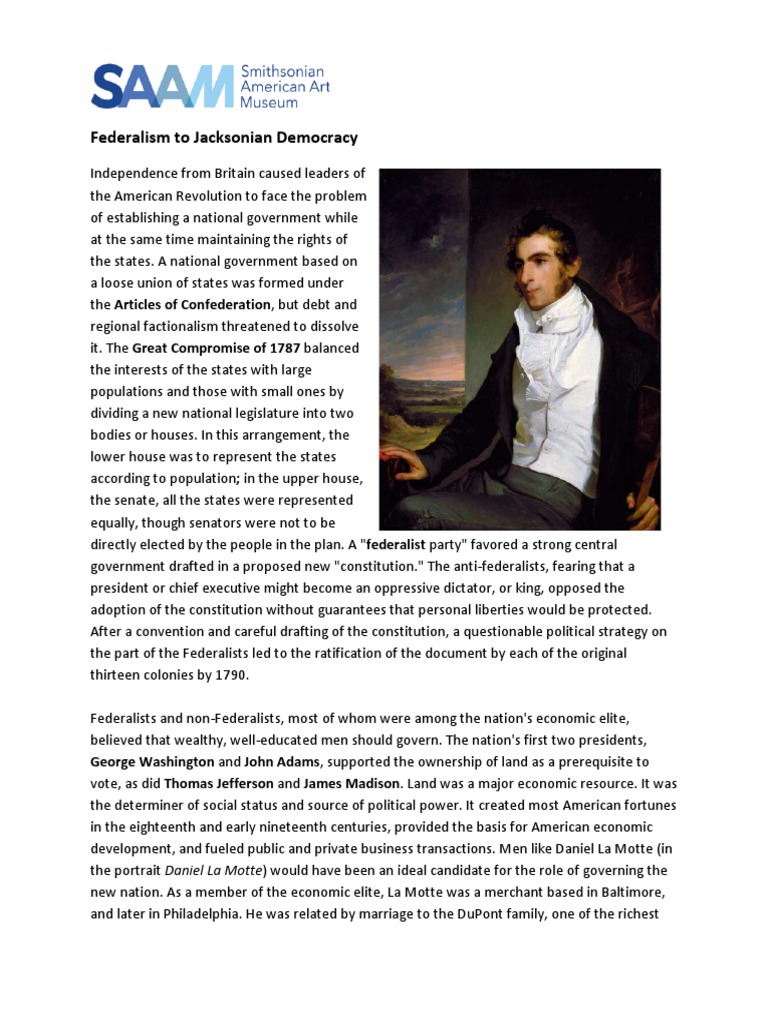 Federalism To Jacksonian Democracy | PDF | Federalist Party | James Madison