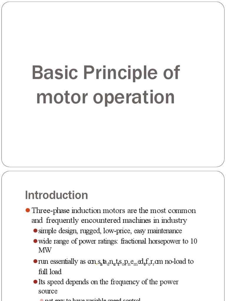 Basic Principle of Motor Operation | PDF | Electric Motor ...