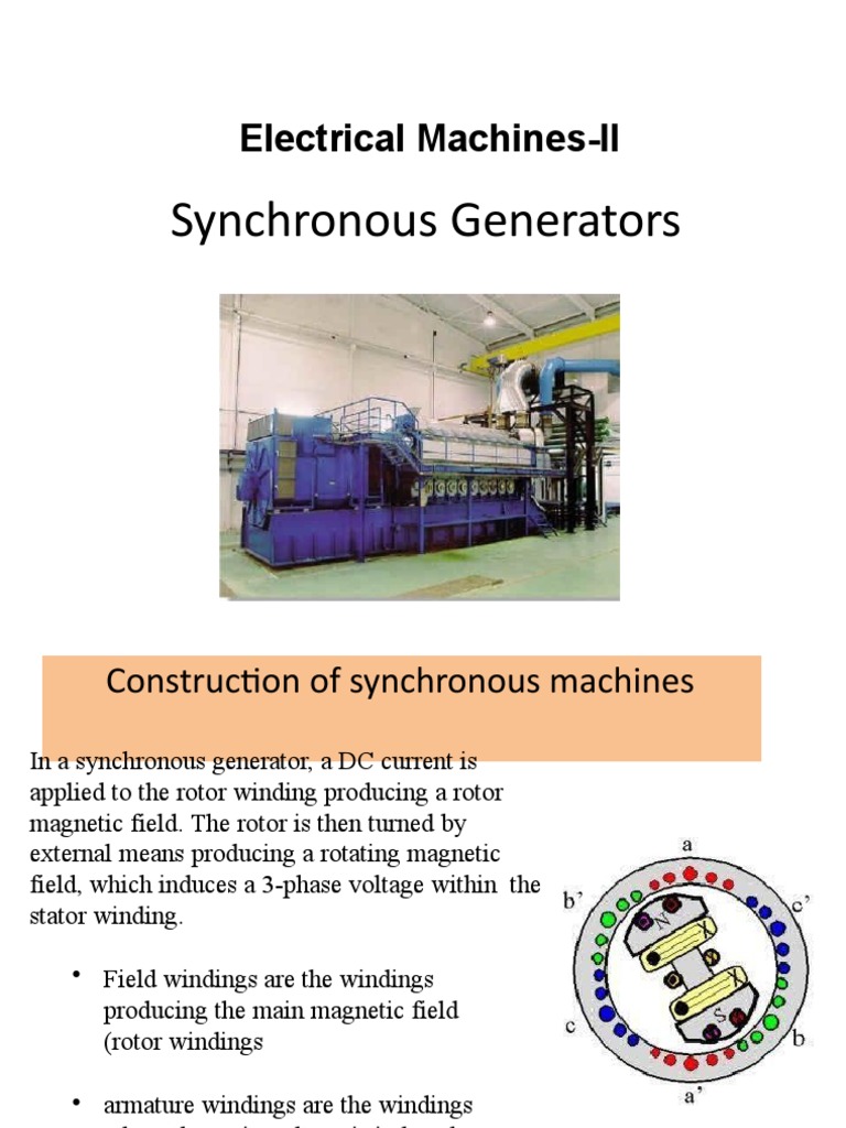 Construction of Synchronous Generator | PDF | Electrical Components ...