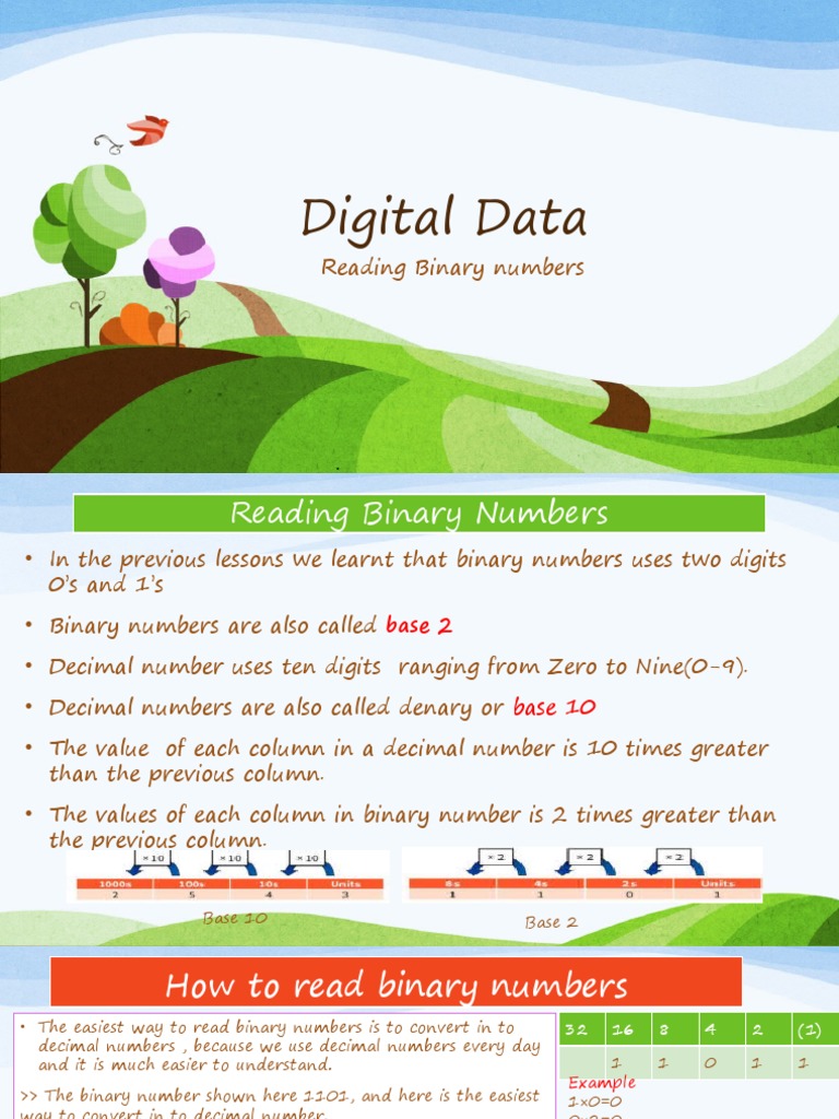 Reading Binary Numbers - 001 | PDF | Bit | Decimal