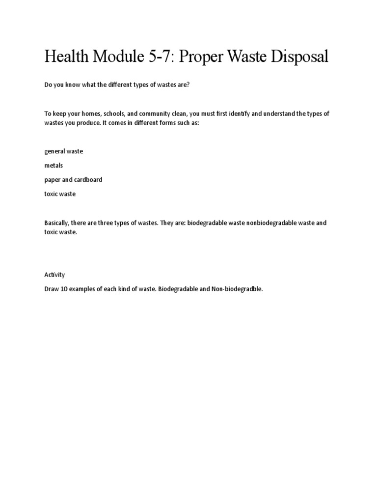 Health 6 Proper Waste Diposal | PDF | Compost | Waste