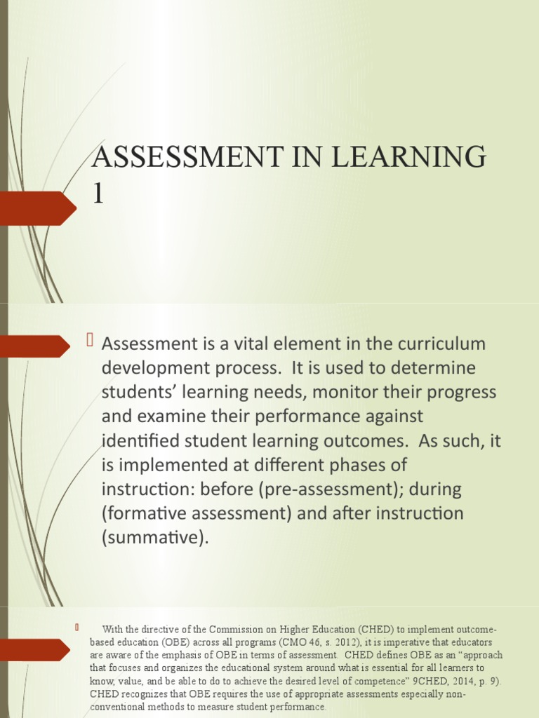 ASSESSMENT IN LEARNING 1 Module 1 | PDF | Educational Assessment | Test ...