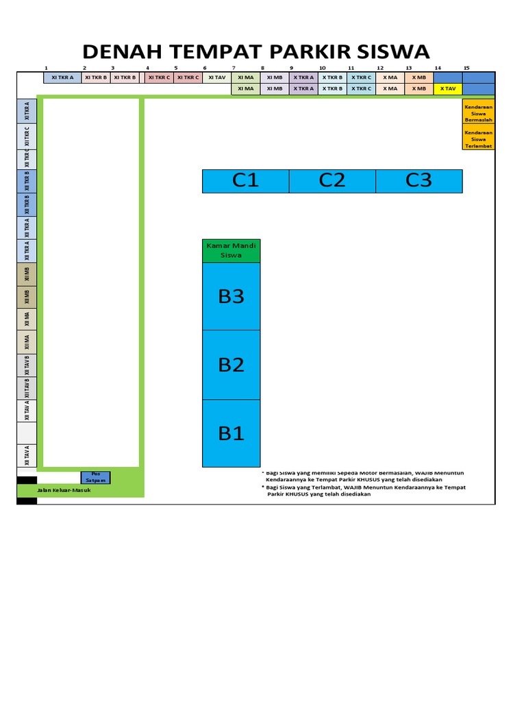 Denah Tempat Parkir Siswa | PDF