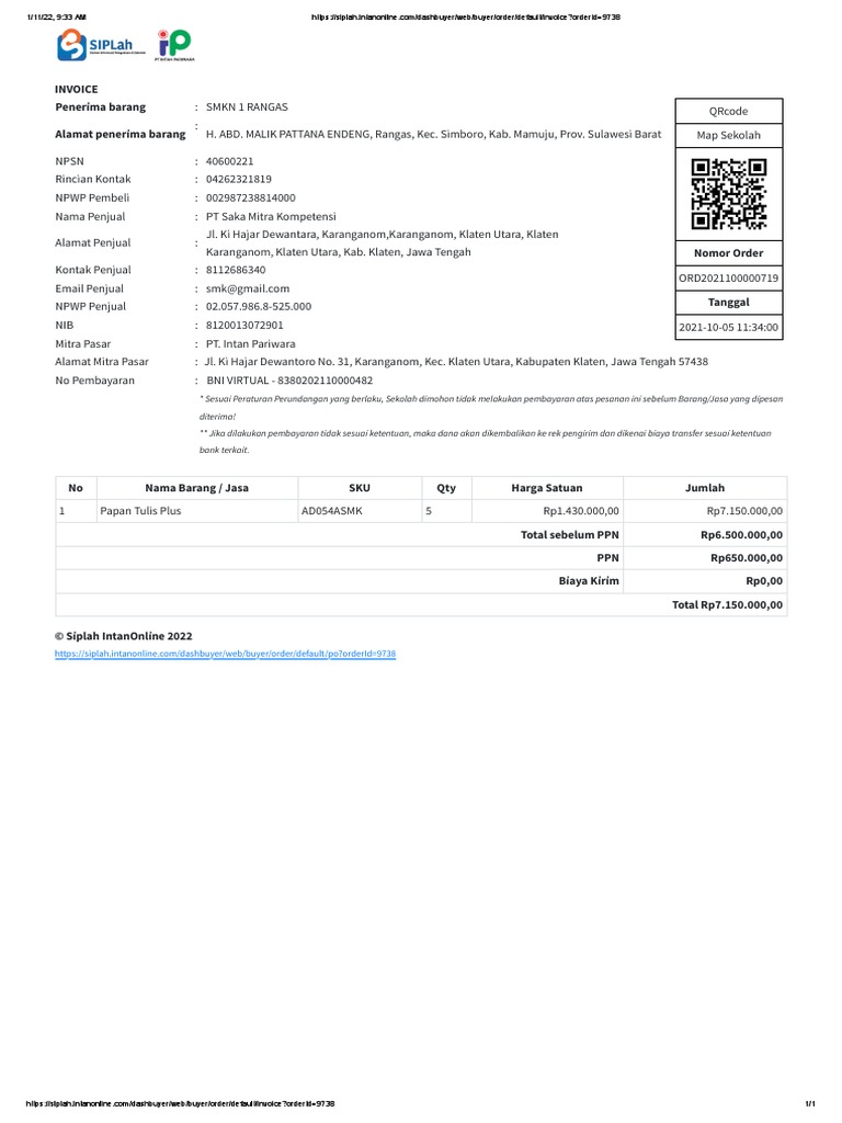 Invoice Intan | PDF