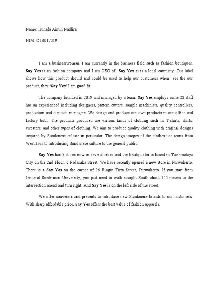 C1B017019 - Hunafa Ainun Nadlira - Your Company | PDF