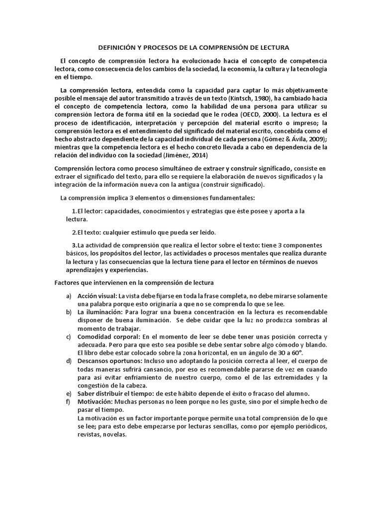 13 Procesos de La Comprensión de Textos | PDF | Comprensión lectora ...