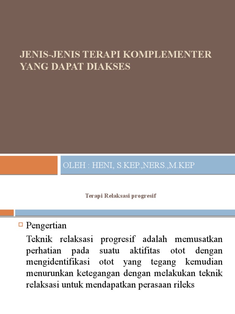 Jenis-Jenis Terapi Komplementer Yang Dapat Diakses | PDF