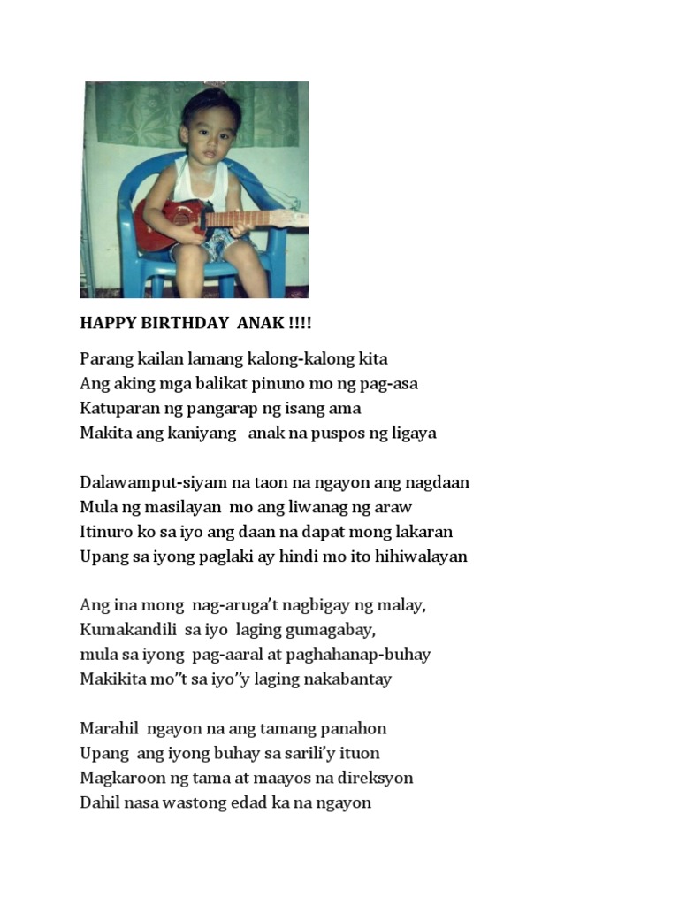 Happy Birthday Anak | PDF