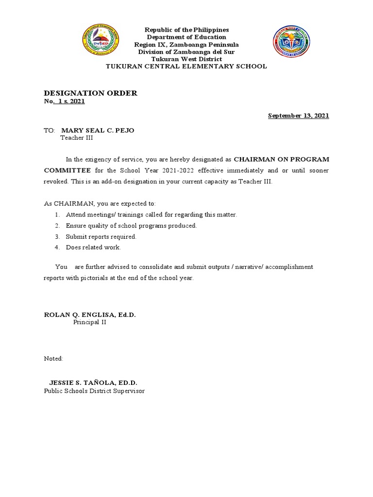 Designation Order Tces | PDF