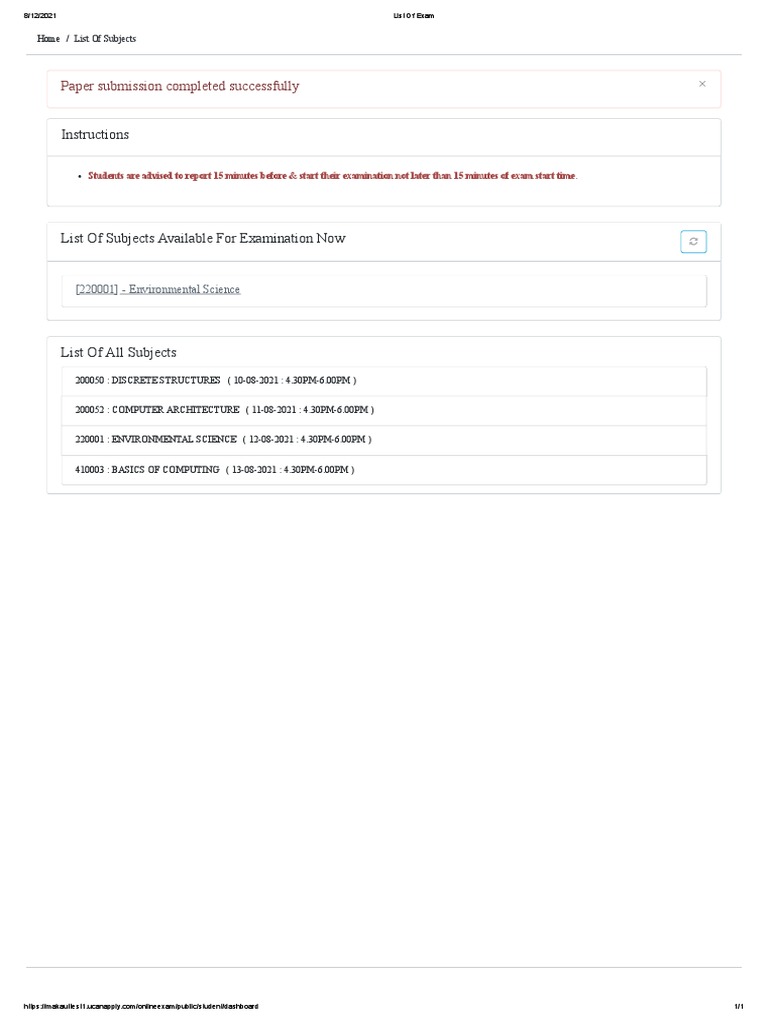 Instructions: Paper Submission Completed Successfully | PDF