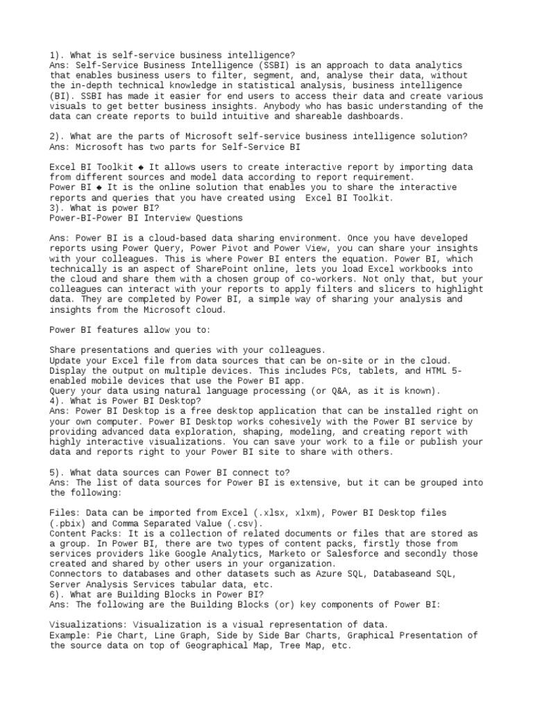 Power Bi Q&a | PDF | Microsoft Excel | Databases