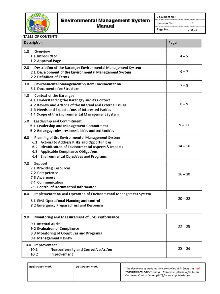 Environmental Management System Manual | PDF | Swot Analysis ...