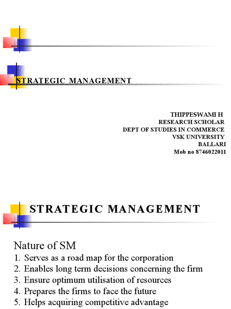Introduction of Strategic Management | PDF | Strategic Management ...