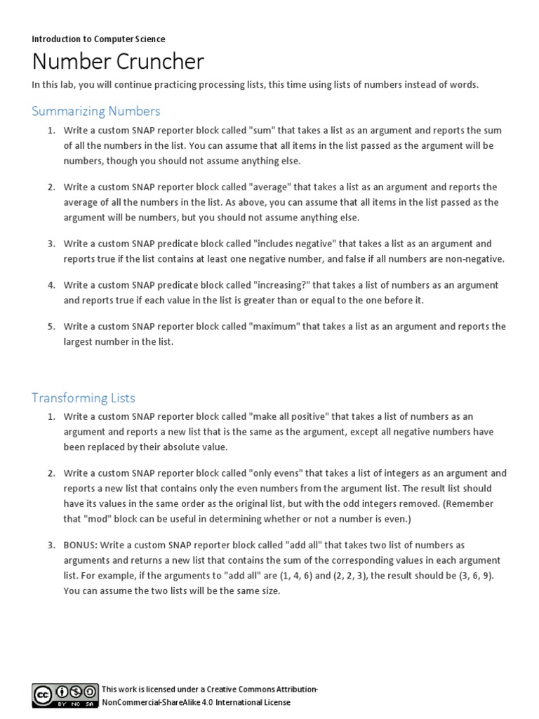 Lab 4.4 Number Cruncher | Download Free PDF | Integer | Mathematics