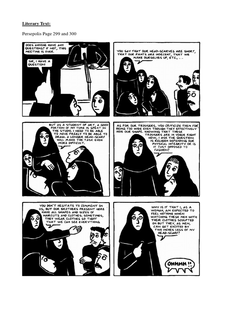 Persepolis Page 299 and 300: Literary Text | PDF