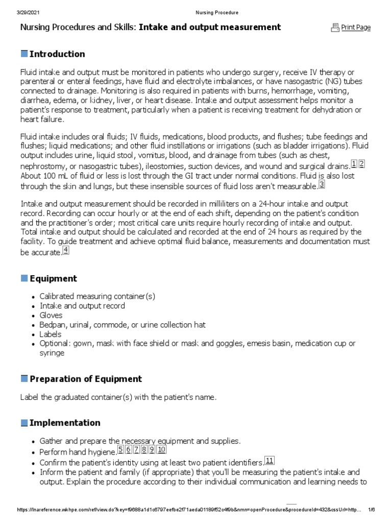 Intake and Output Measurement | PDF | Joint Commission | Hospital ...