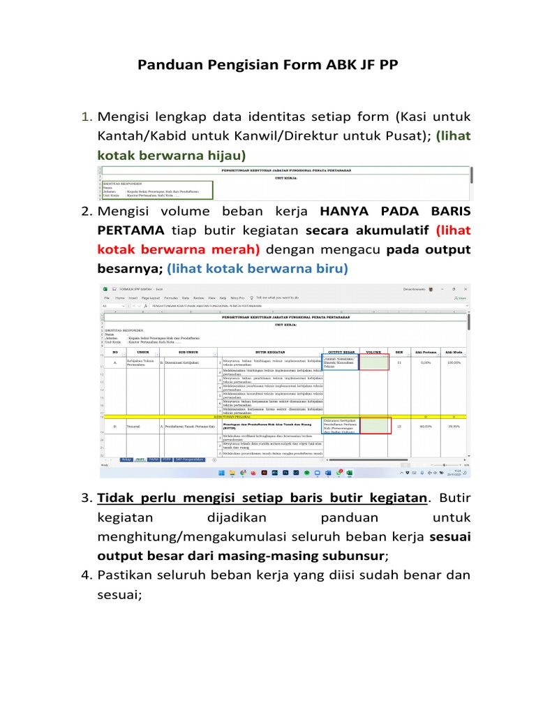 Panduan Pengisian Form ABK JF PP | PDF