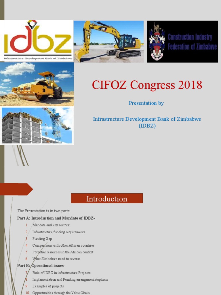 CIFOZ Congress 2018: Presentation by Infrastructure Development Bank of ...