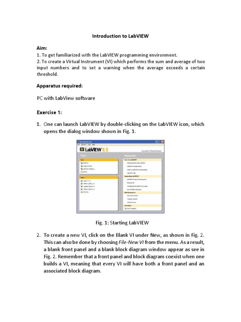 Introduction To Labview: Exercise 1 | PDF | Software Engineering ...