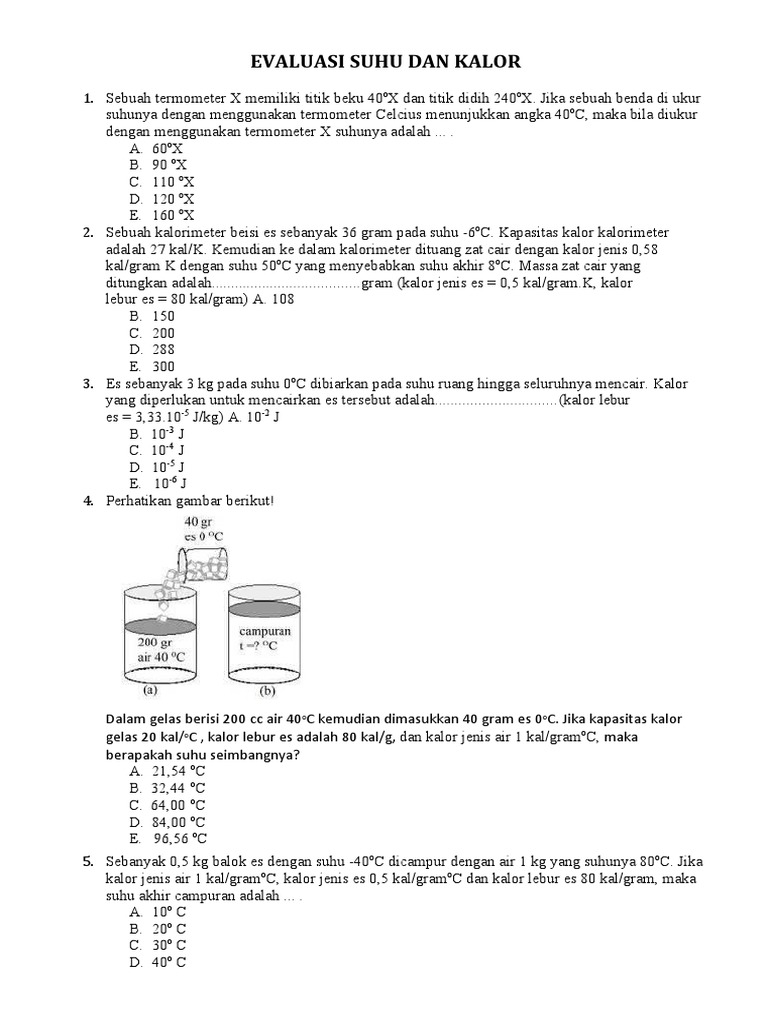 Evaluasi Suhu Dan Kalor | PDF